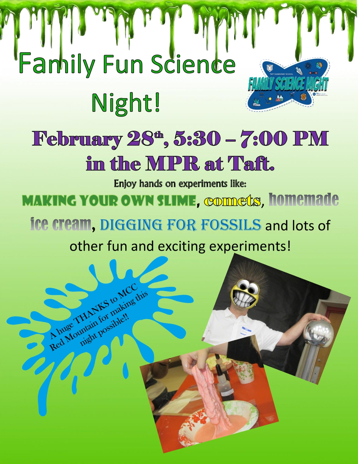 Family Science Night Flyer