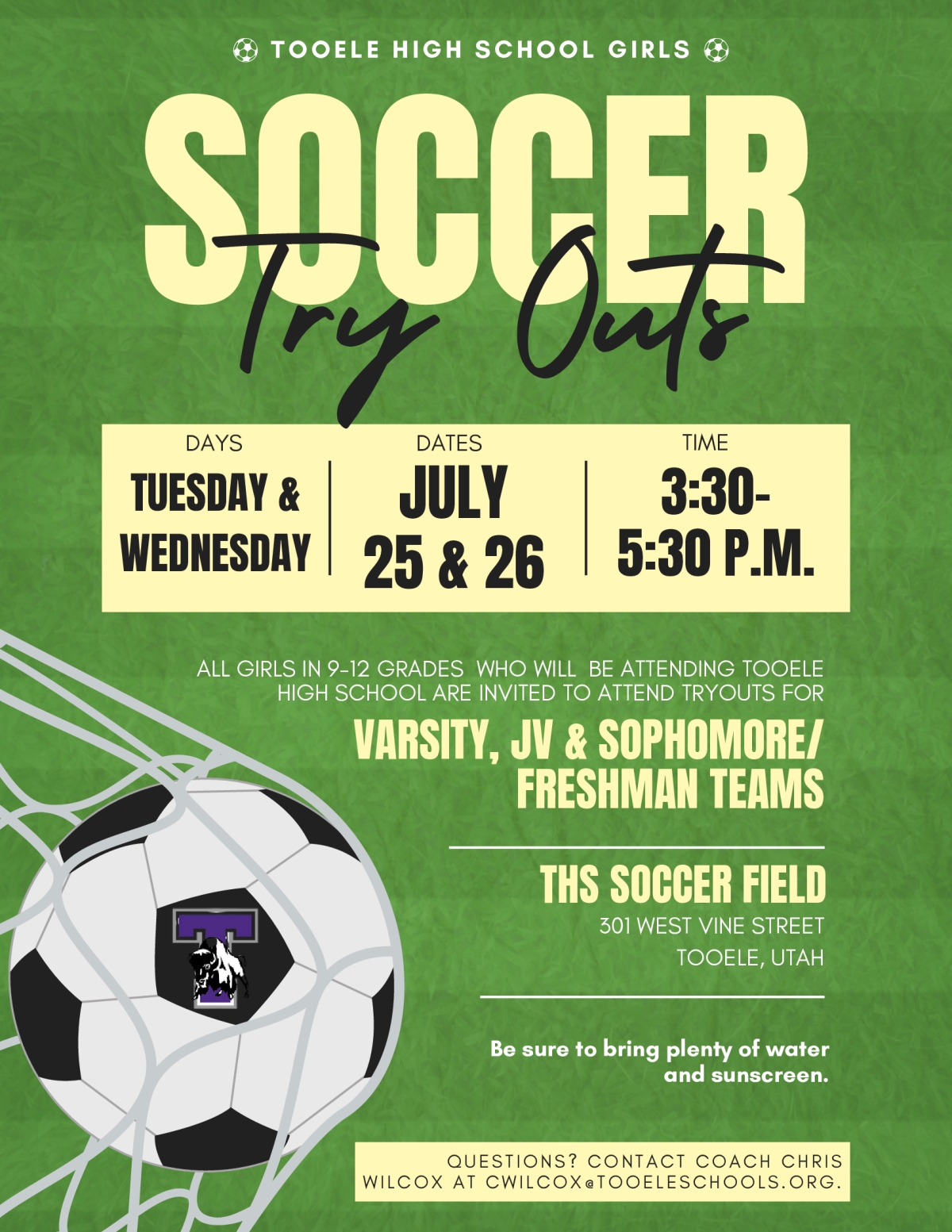 Girls Soccer Tryouts Flyers