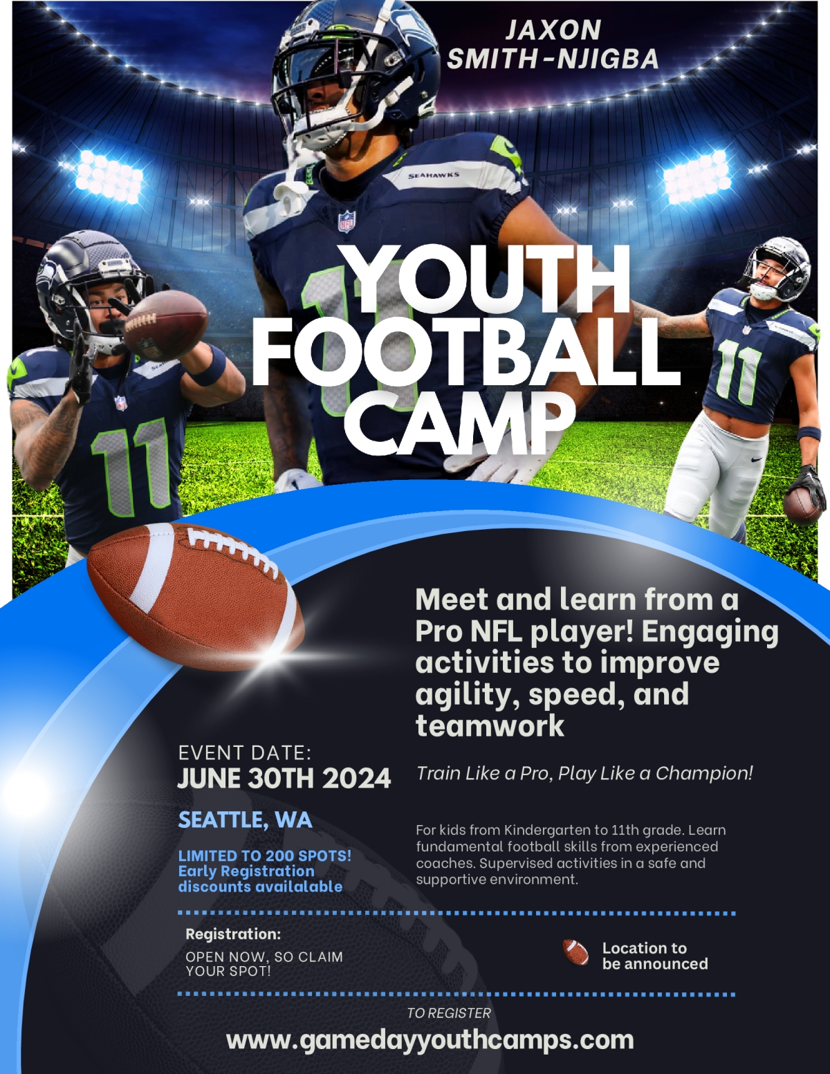 Youth Football Camp Flyer Template