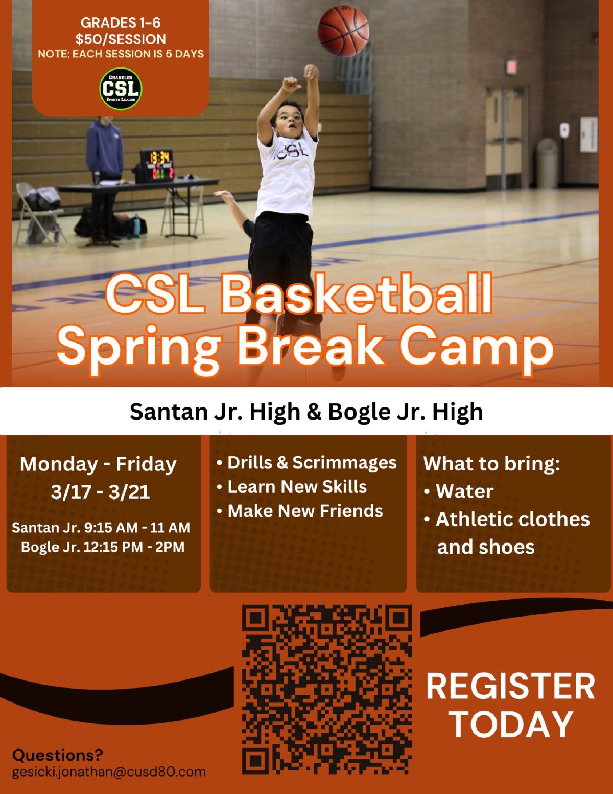 Spring Break Basketball Camp Flyer